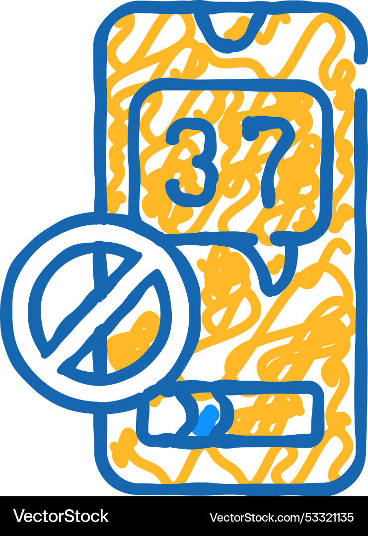 Minimize phone use headache treatment icon doodle Vector Image