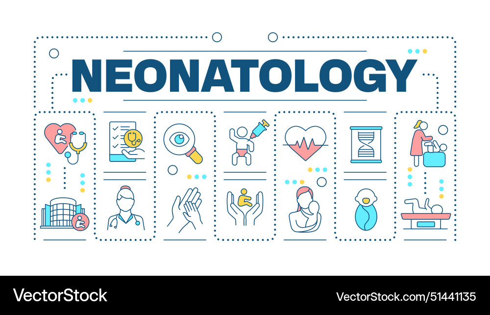 Neonatology word concept isolated on white Vector Image