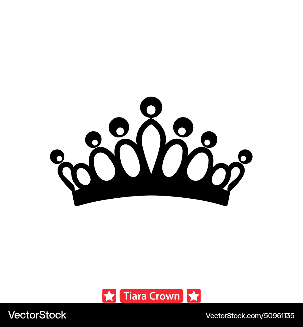 Ornate tiara crown set graceful silhouettes fit Vector Image
