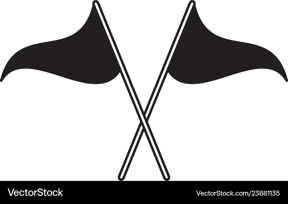 Two flags symbol Royalty Free Vector Image - VectorStock