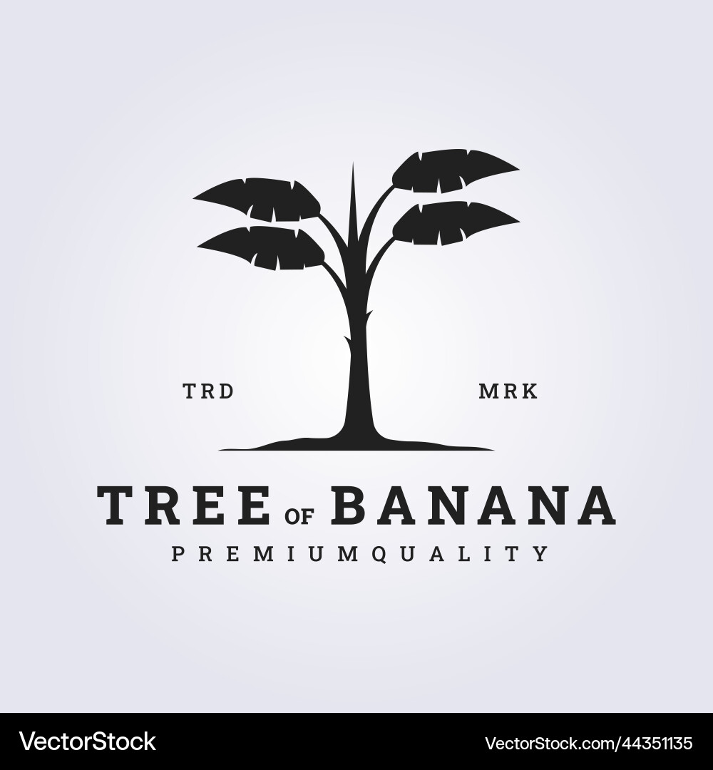 Vintage banana tree logo design Royalty Free Vector Image