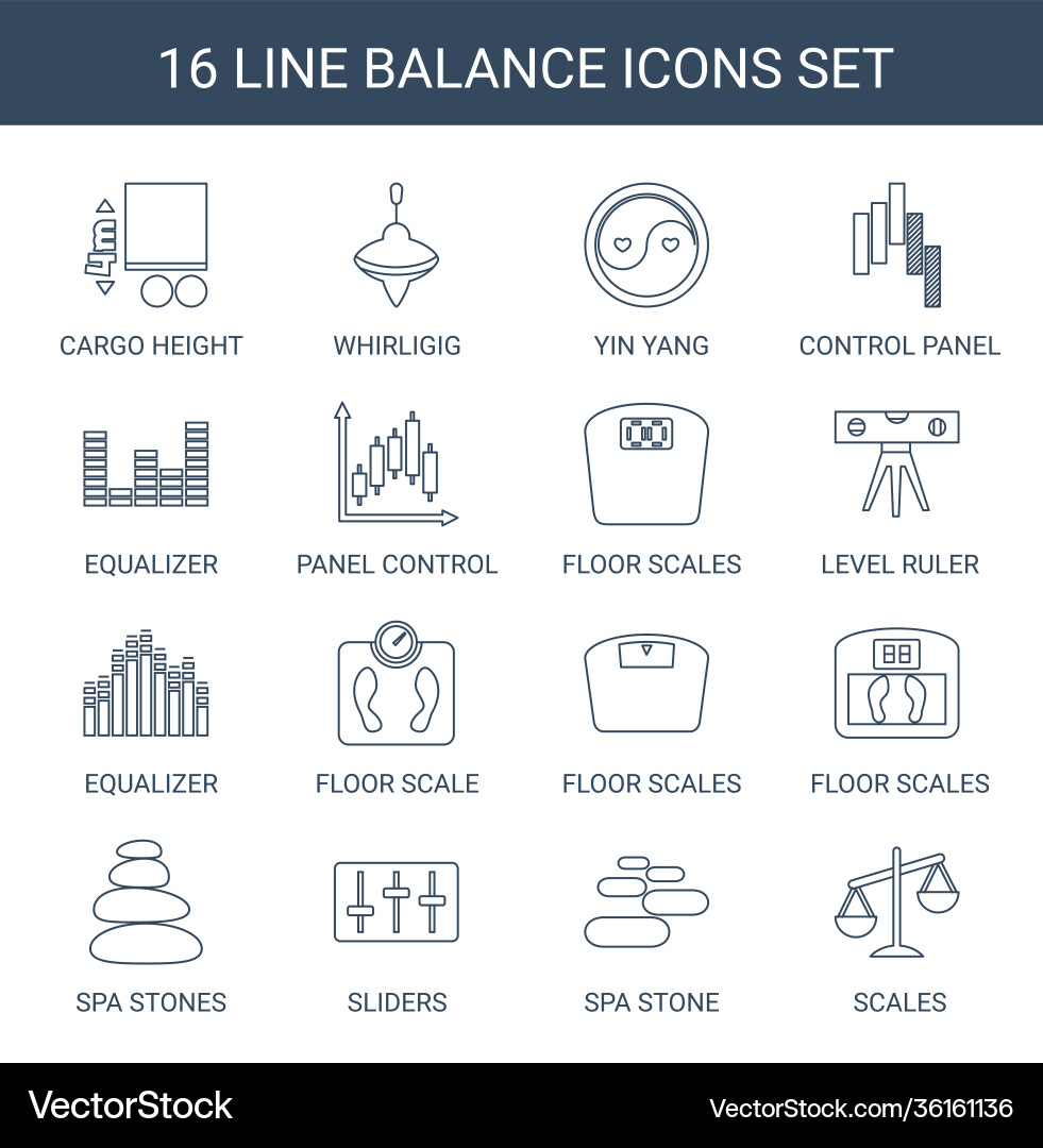 16 Balance-Symbole Lizenzfreies Vektorbild - VectorStock