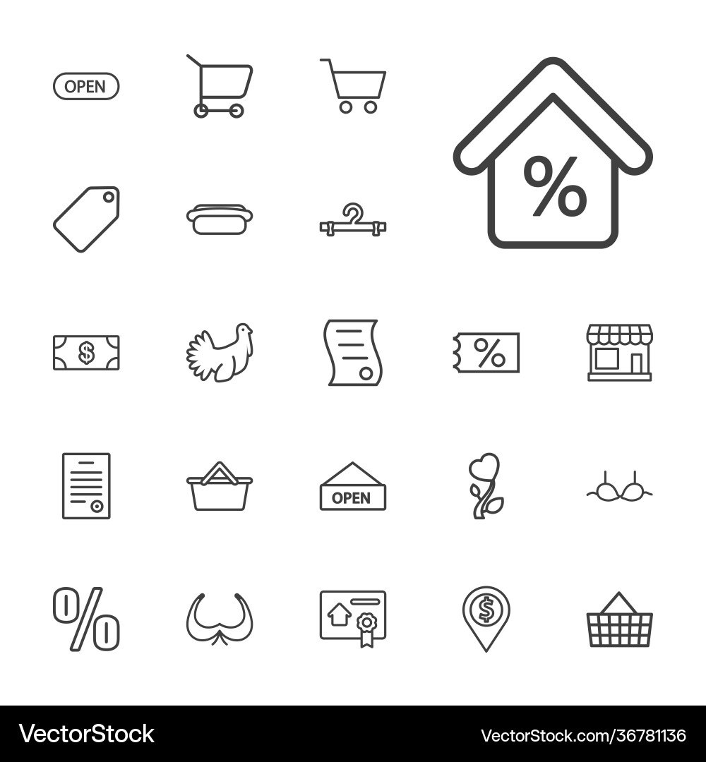 22 shop icons Royalty Free Vector Image - VectorStock