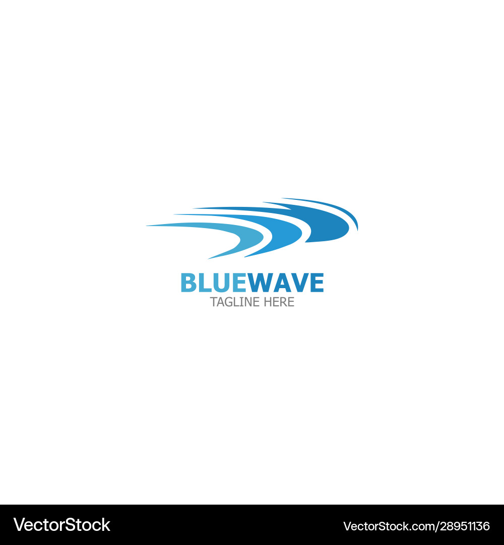 Blue Wave Logo Template Royalty Free Vector Image