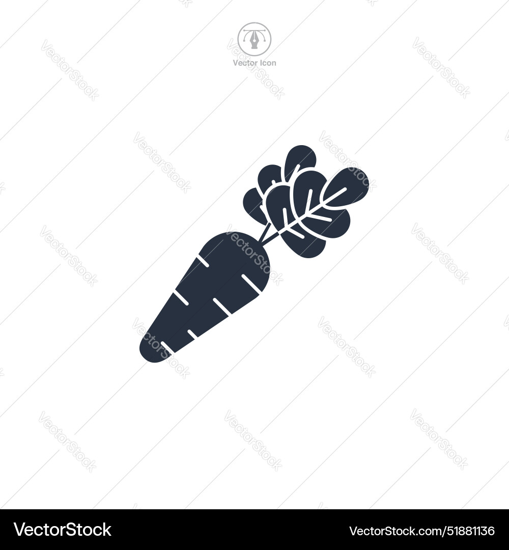 Carrot icon symbol isolated on white background Vector Image