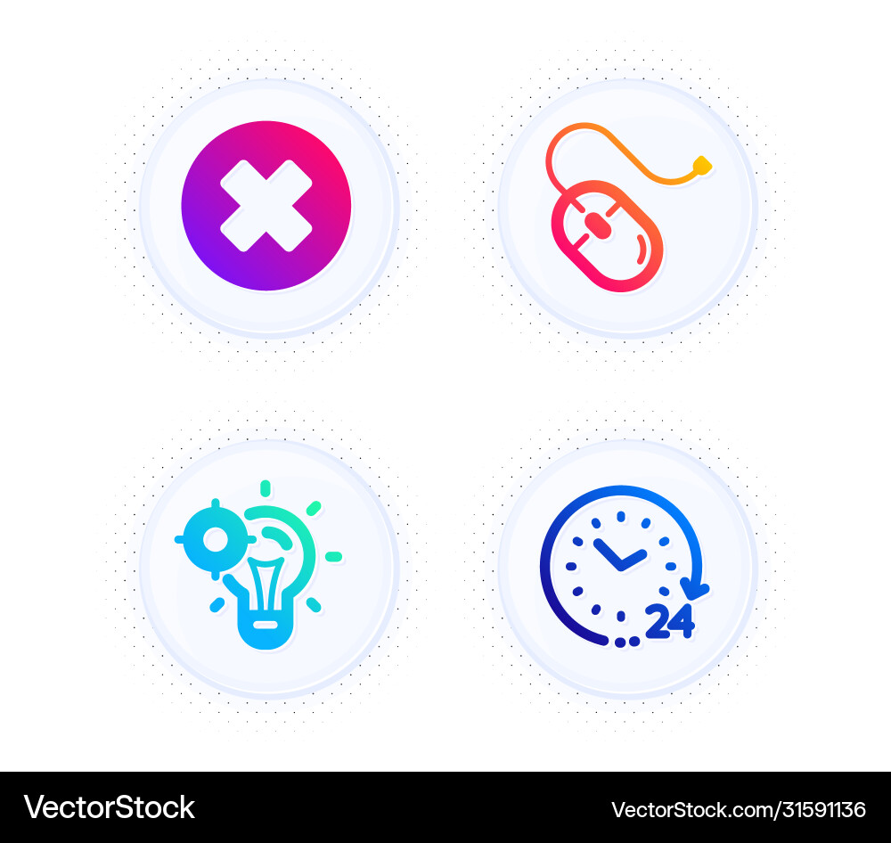 Close button computer mouse and seo idea icons Vector Image