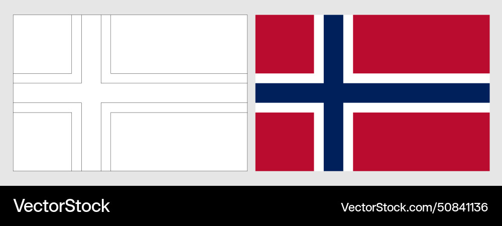 Coloring flag set of norway Royalty Free Vector Image
