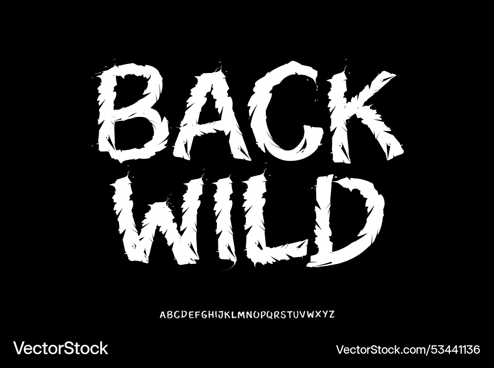 Decorative handwritten nature textured alphabet Vector Image