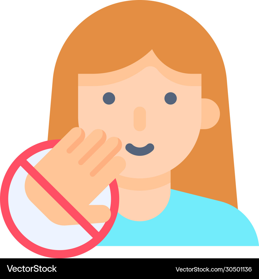 Do not touch your face flat style icon Royalty Free Vector