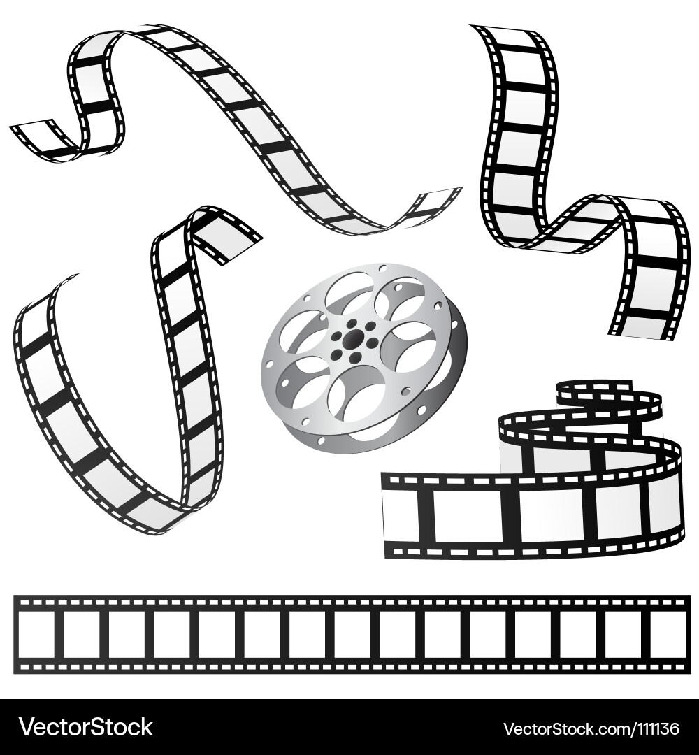 Film Reels and Spools Royalty Free Vector Image