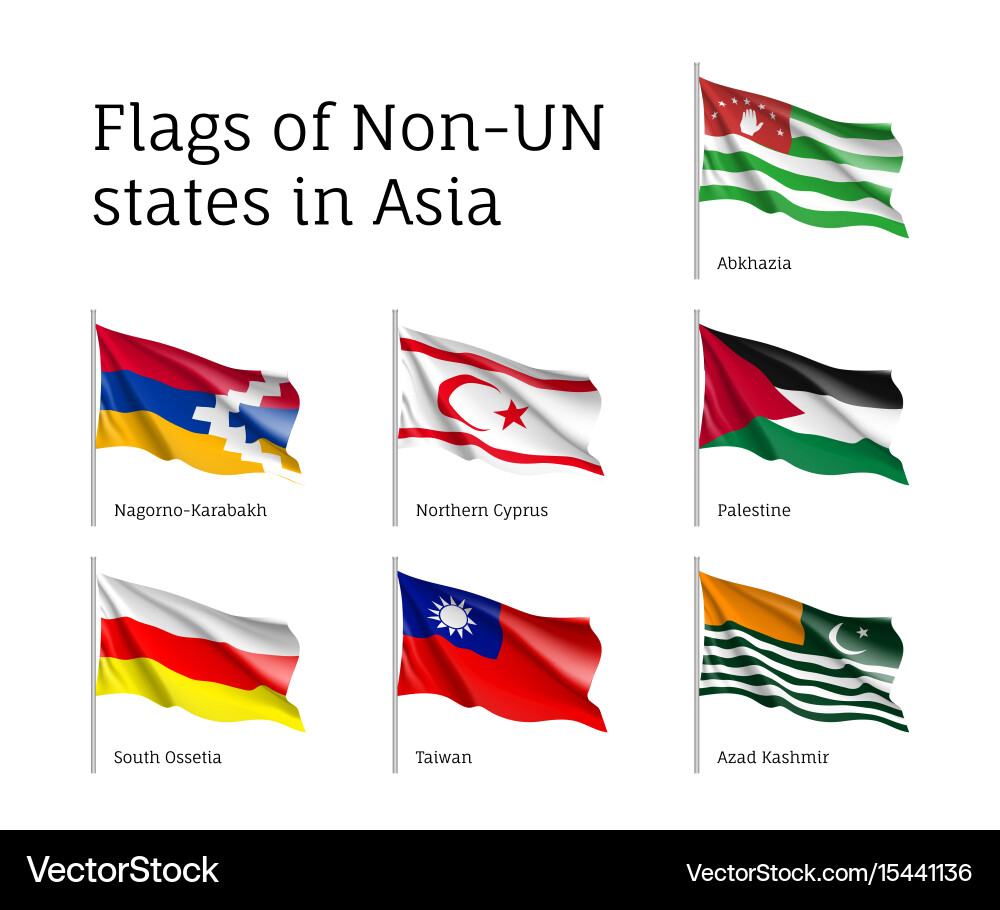 Flags of non-un states Royalty Free Vector Image