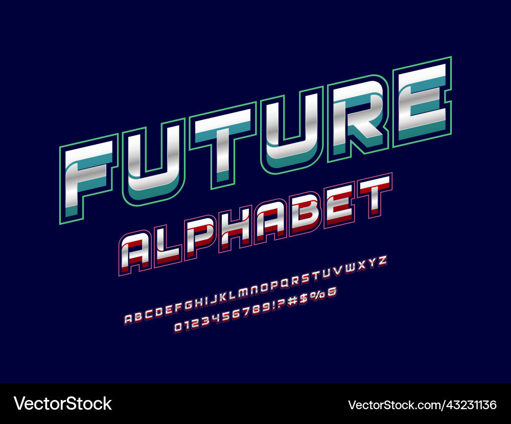 Futuristic font Royalty Free Vector Image - VectorStock