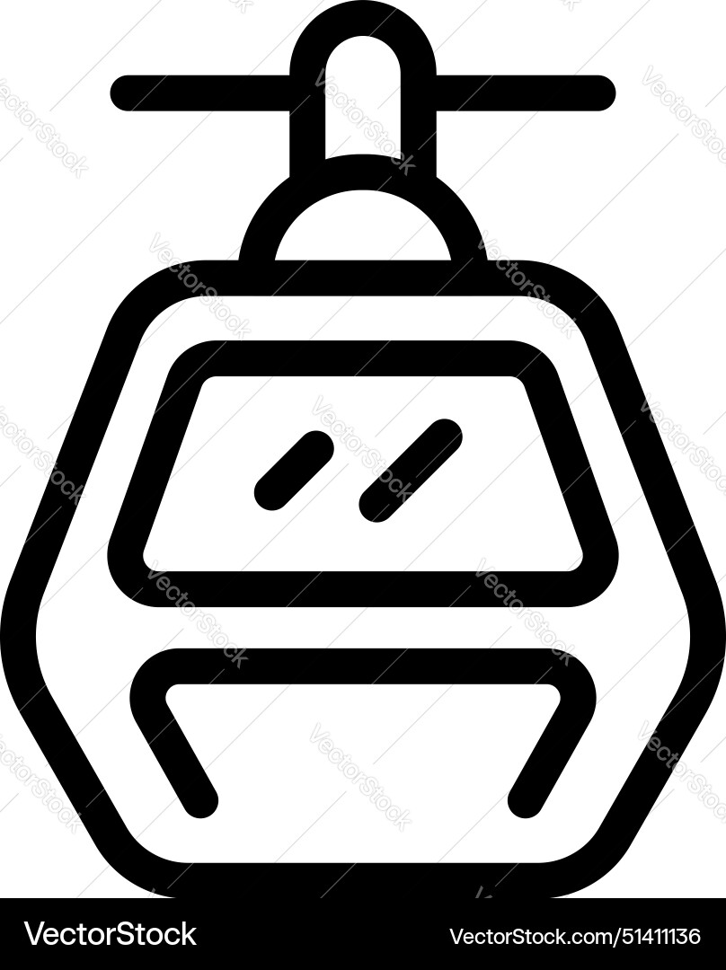 Linear ski lift icon Royalty Free Vector Image