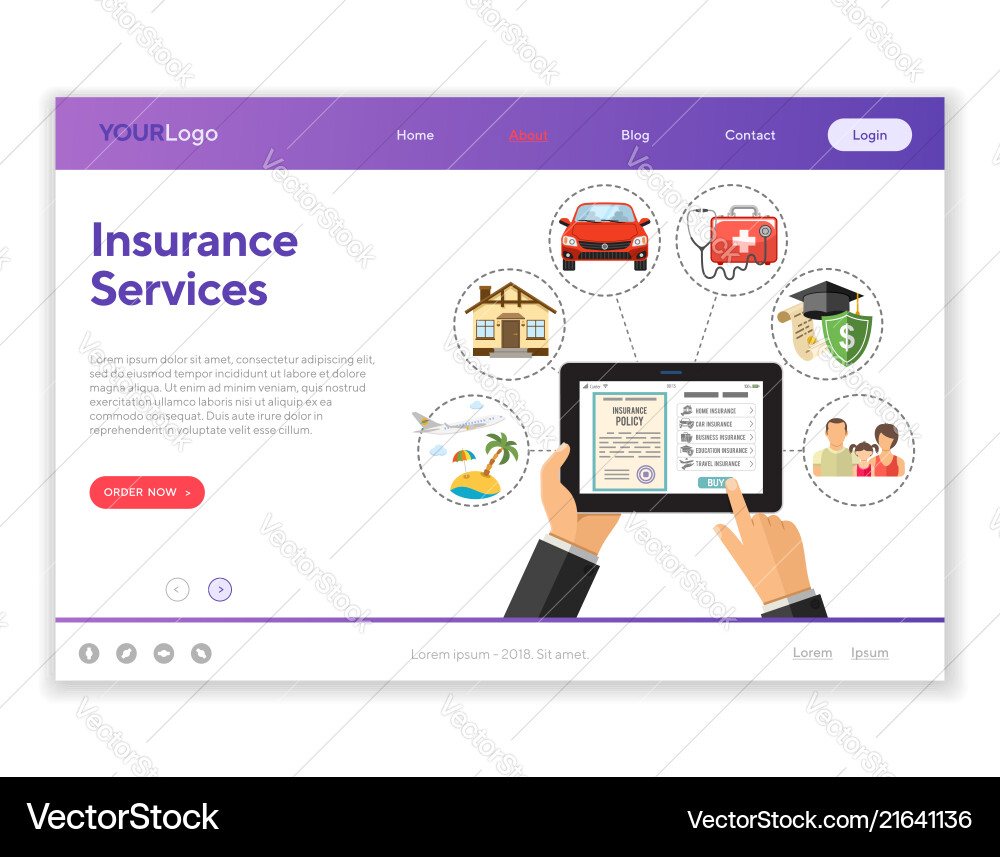 Online insurance services Royalty Free Vector Image