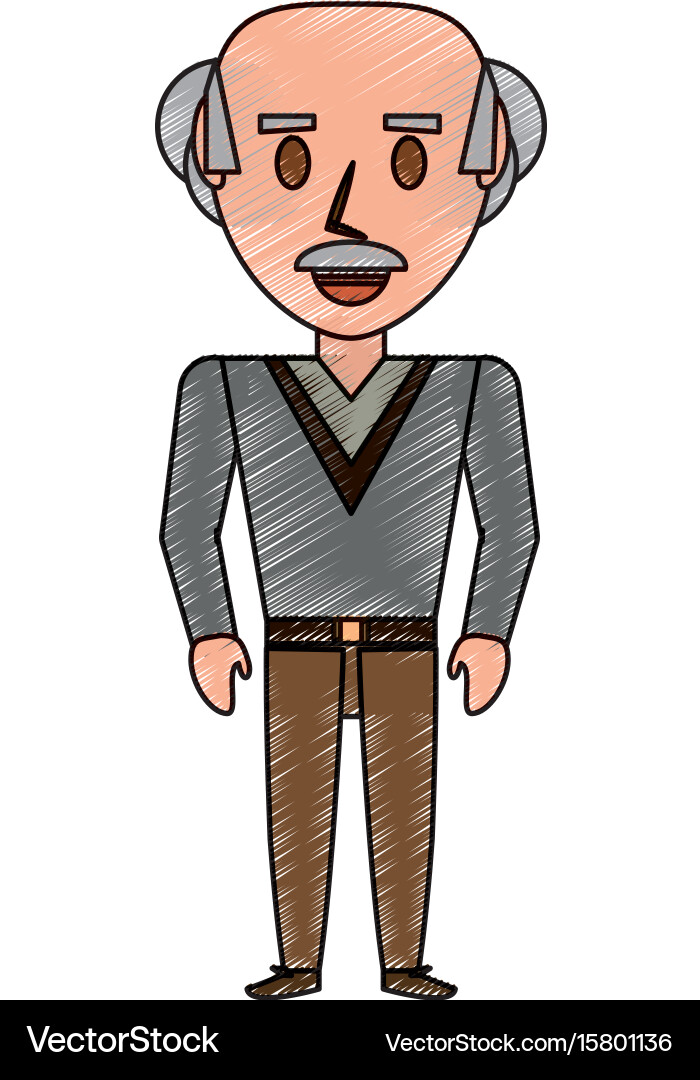 Retro old man cartoon Royalty Free Vector Image