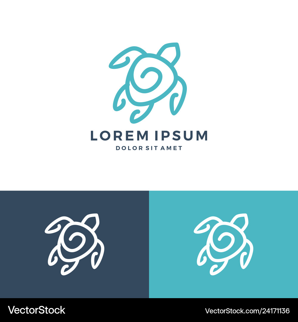 Turtle Logo Icon - Marine Animal Royalty Free Vector Image