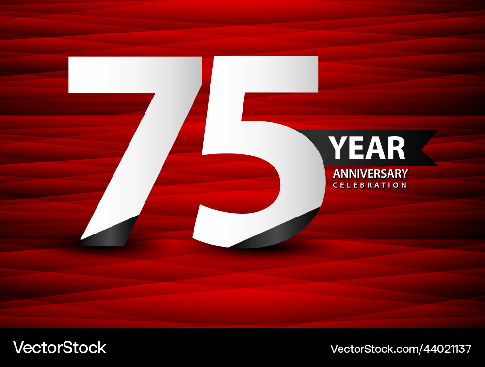 75 year anniversary celebration logo Royalty Free Vector