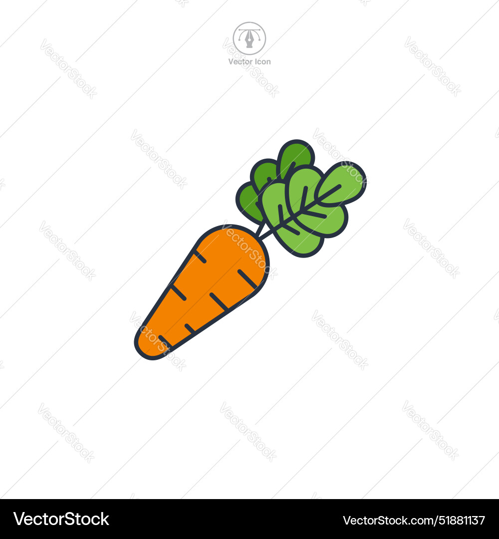 Carrot icon symbol isolated on white background Vector Image