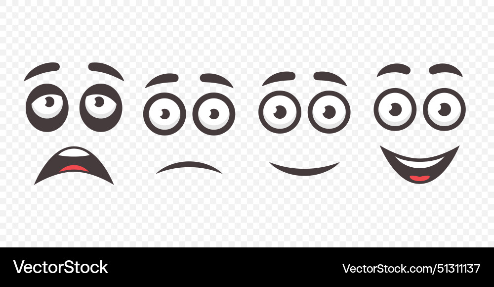 Cartoon faces expressive Royalty Free Vector Image
