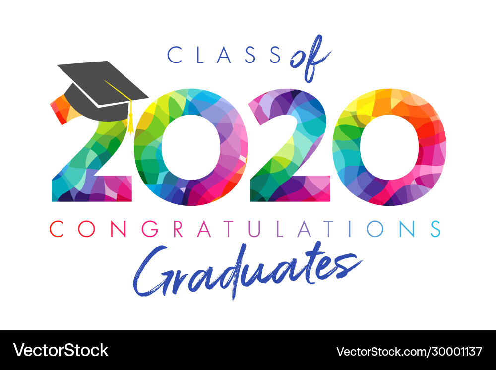 Class of 2020 Graduation Banner Royalty Free Vector Image