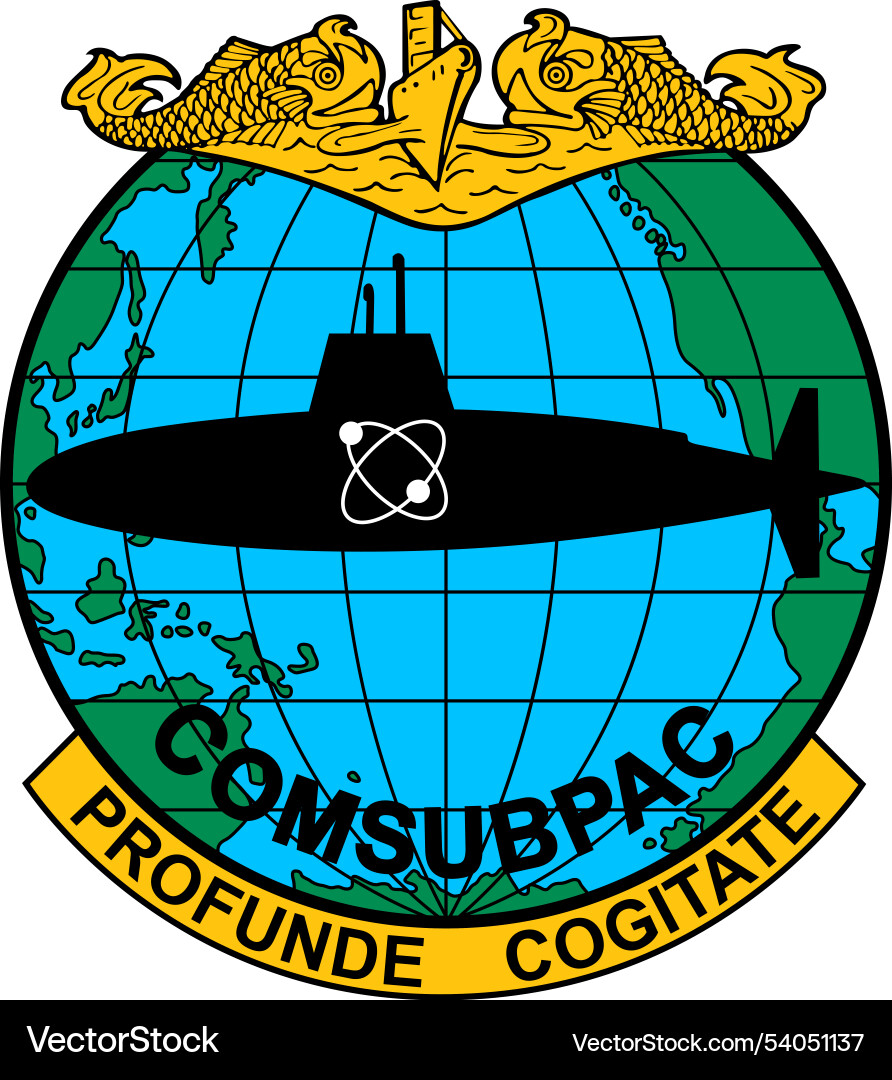 Emblem of the commander submarine force us Vector Image