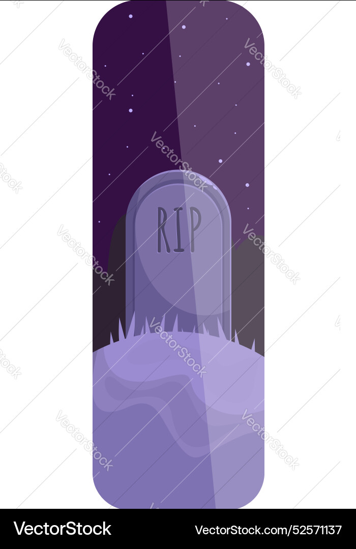 Graveyard vertical banner with tombstone under Vector Image