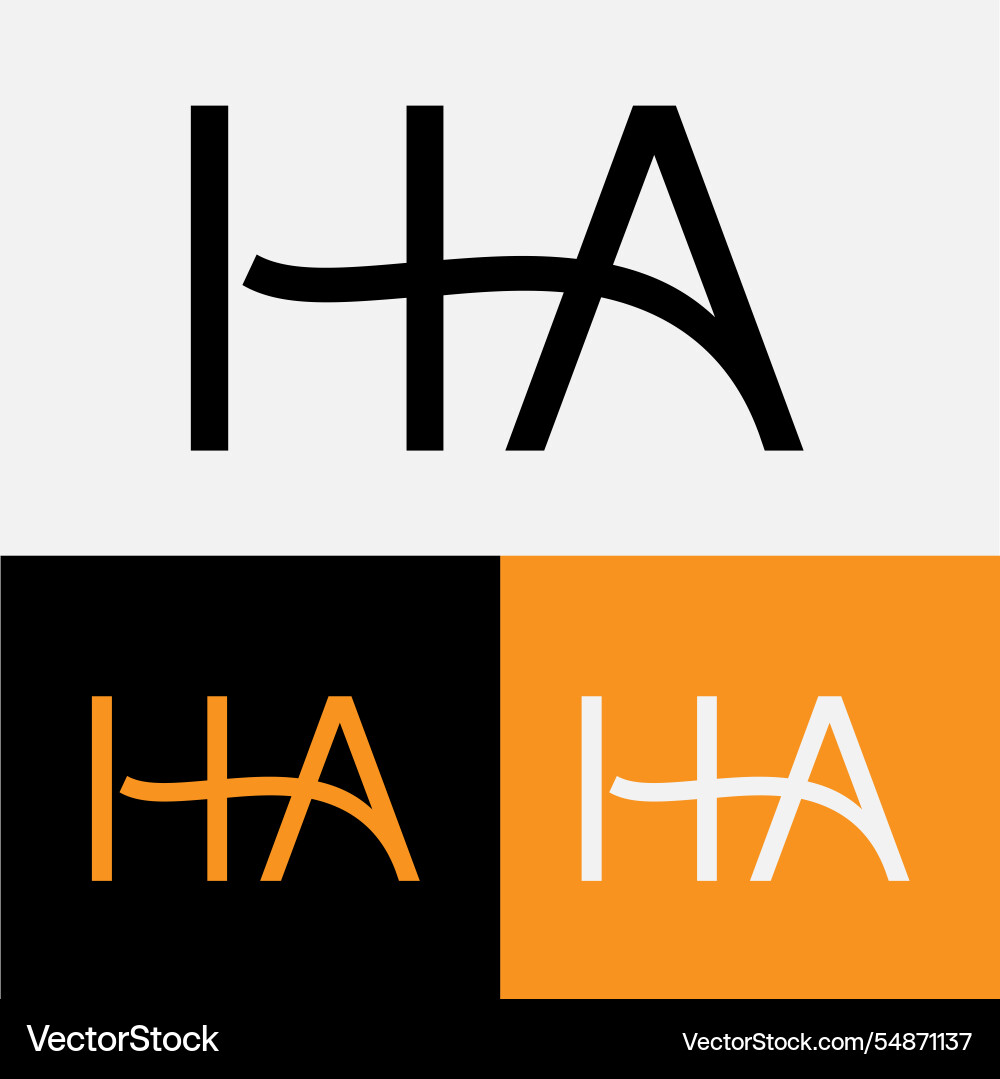 Ha initial letter logo symbol design Royalty Free Vector