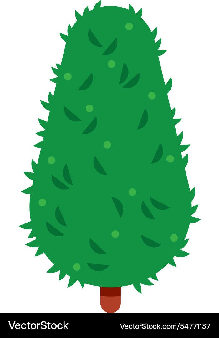 Lush green topiary tree featuring small leaves Vector Image