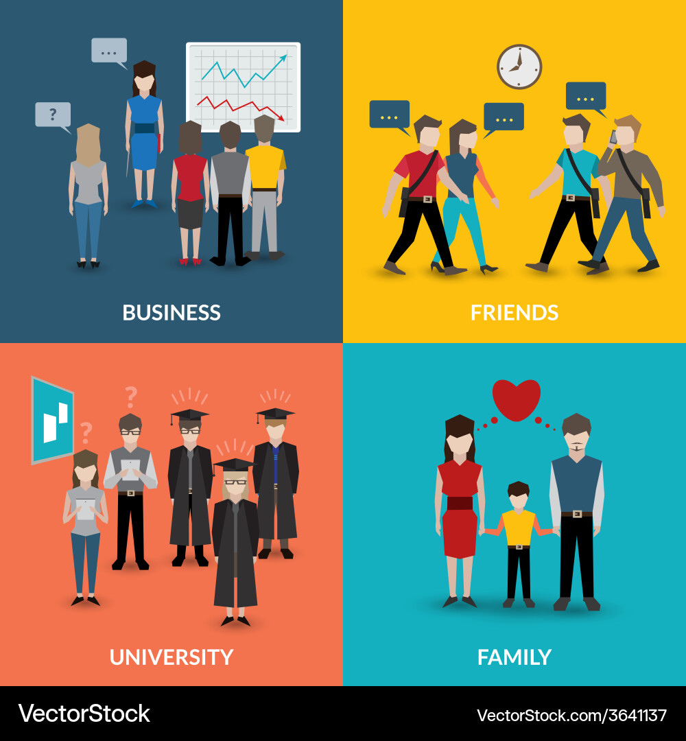 People social behavior patterns Royalty Free Vector Image