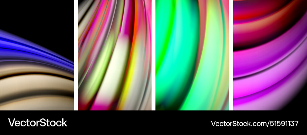 Rainbow style fluid color wave line background Vector Image