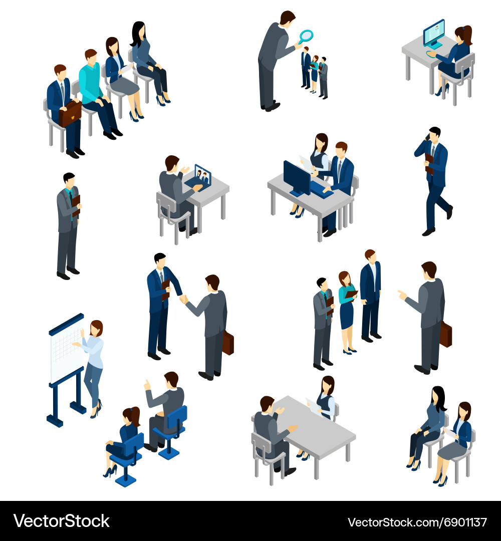 Recruitment Strategy Set Royalty Free Vector Image