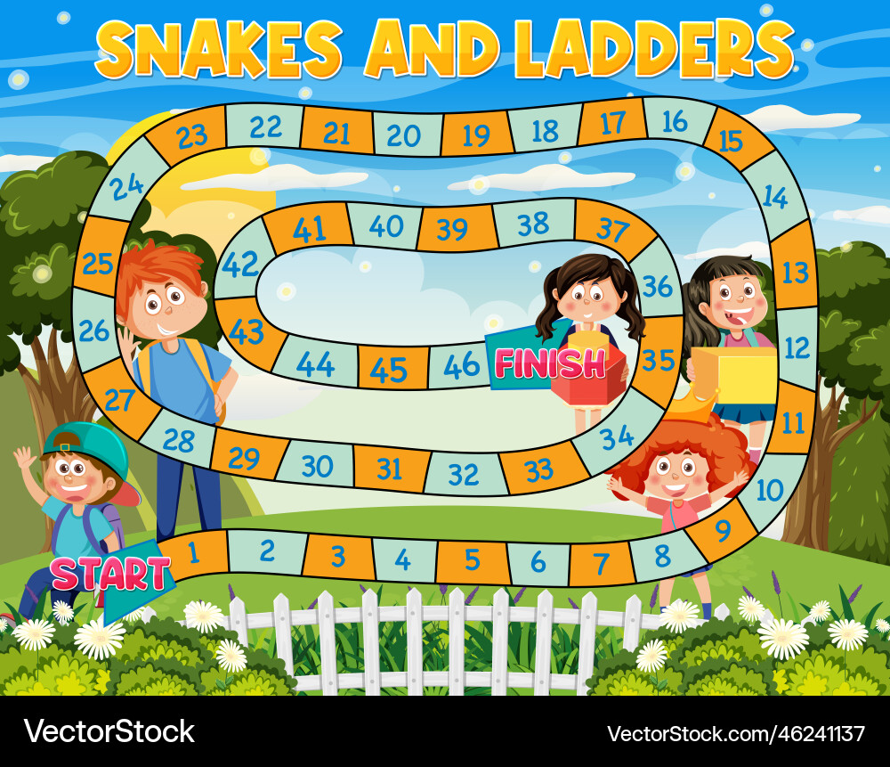 Simple board game for children template Royalty Free Vector