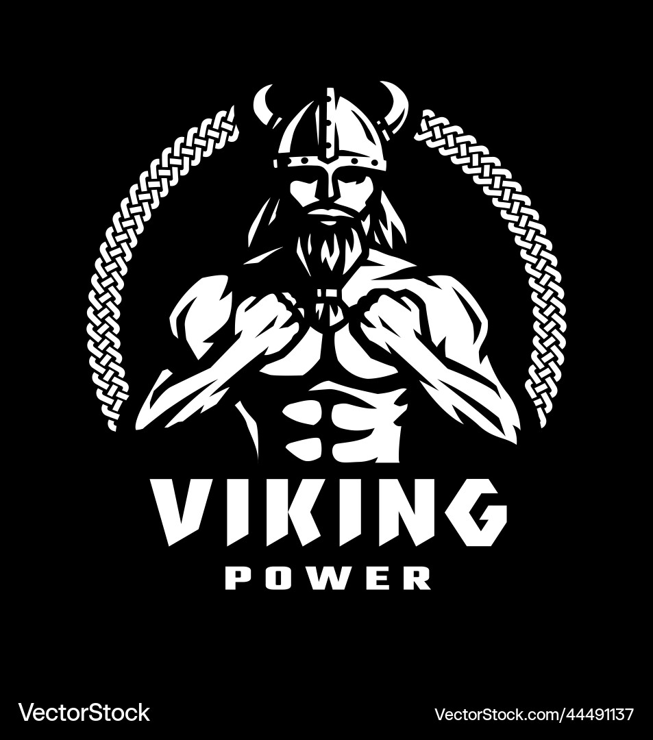 Viking power emblem with a silhouette Royalty Free Vector