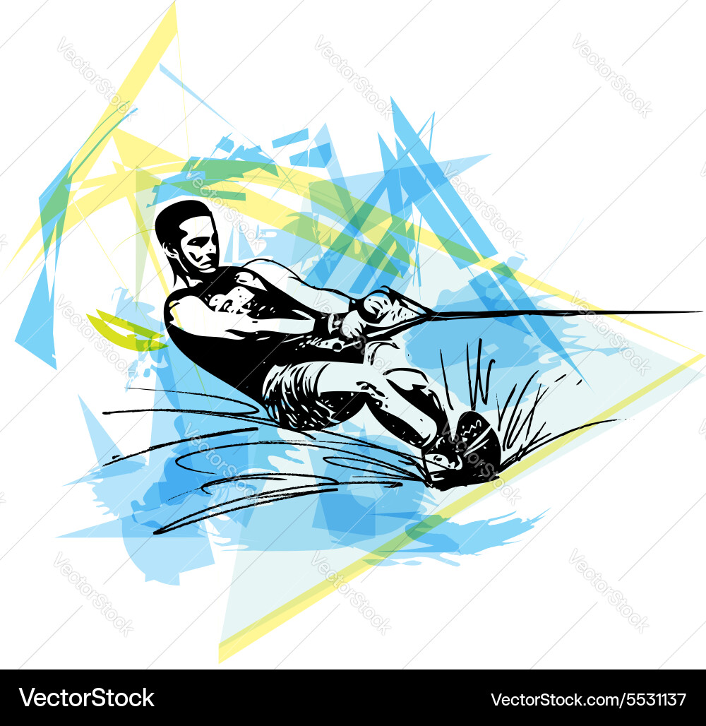 Water skiing Royalty Free Vector Image - VectorStock