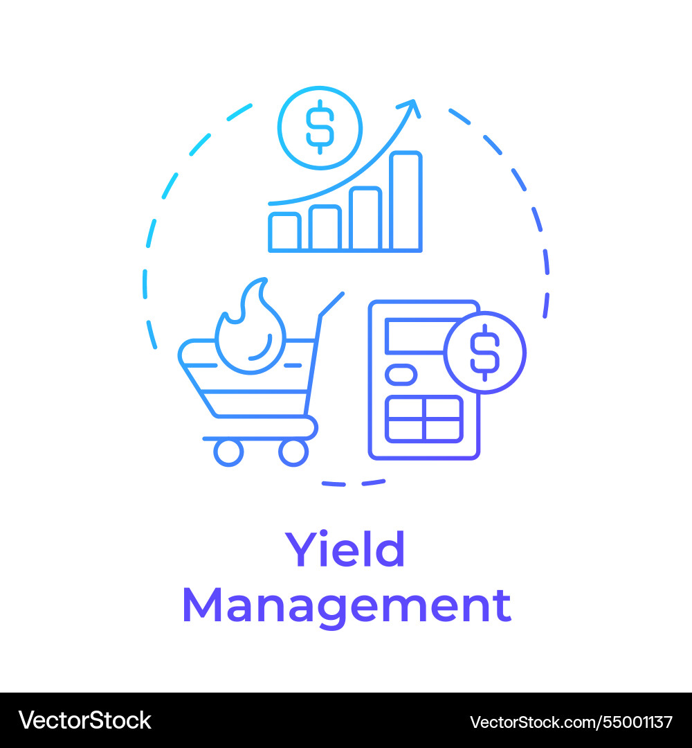 Yield management blue gradient concept icon Vector Image