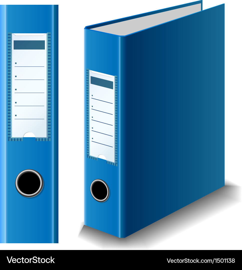 Blue binder Royalty Free Vector Image - VectorStock