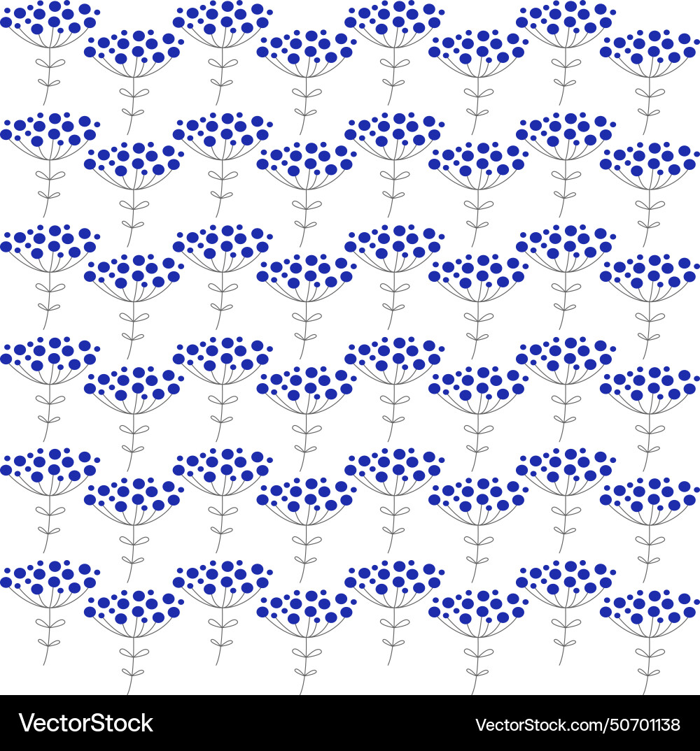 Blue simple floral pattern texture background Vector Image