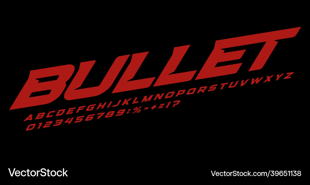 Bullet font alphabet letters speed race logo Vector Image