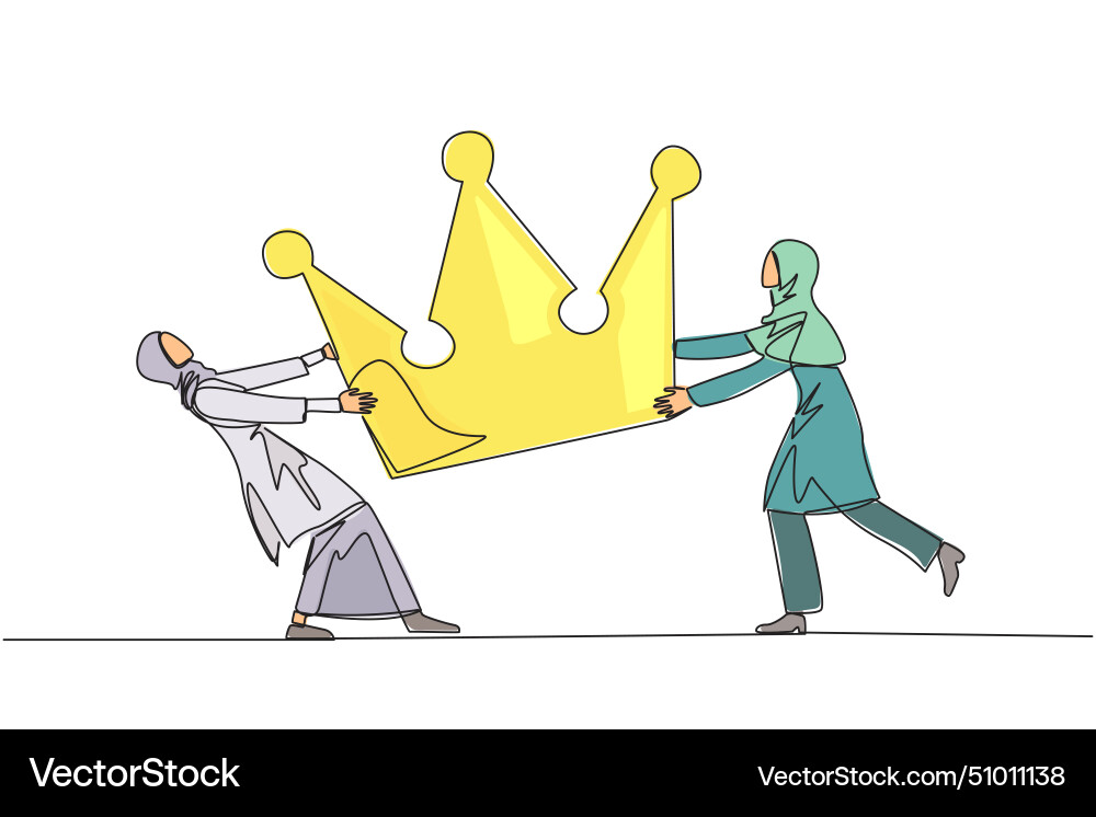 Continuous one line drawing two angry arabian Vector Image Continuous one line drawing two angry arabian Vector Image