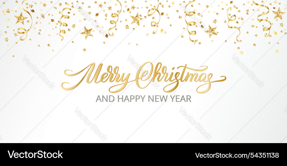 Festive Christmas Banner with Confetti Royalty Free Vector