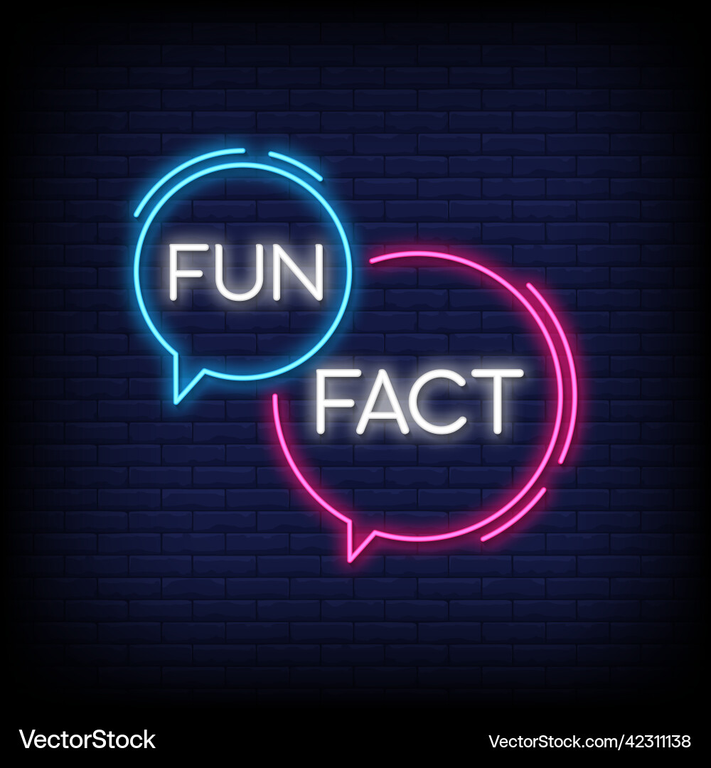 Fun fact neon signs style text Royalty Free Vector Image