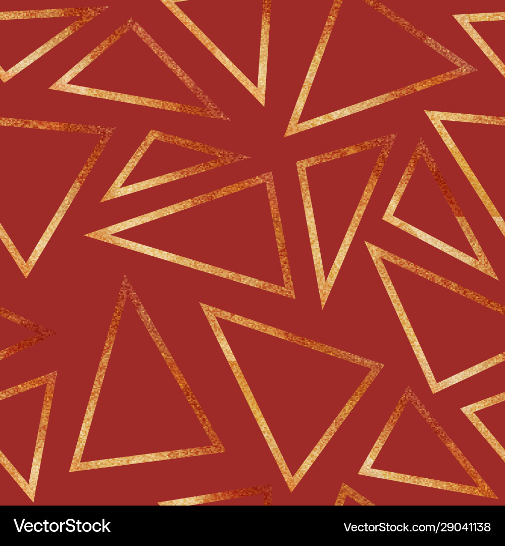 Gold color triangle pattern with grunge effect Vector Image