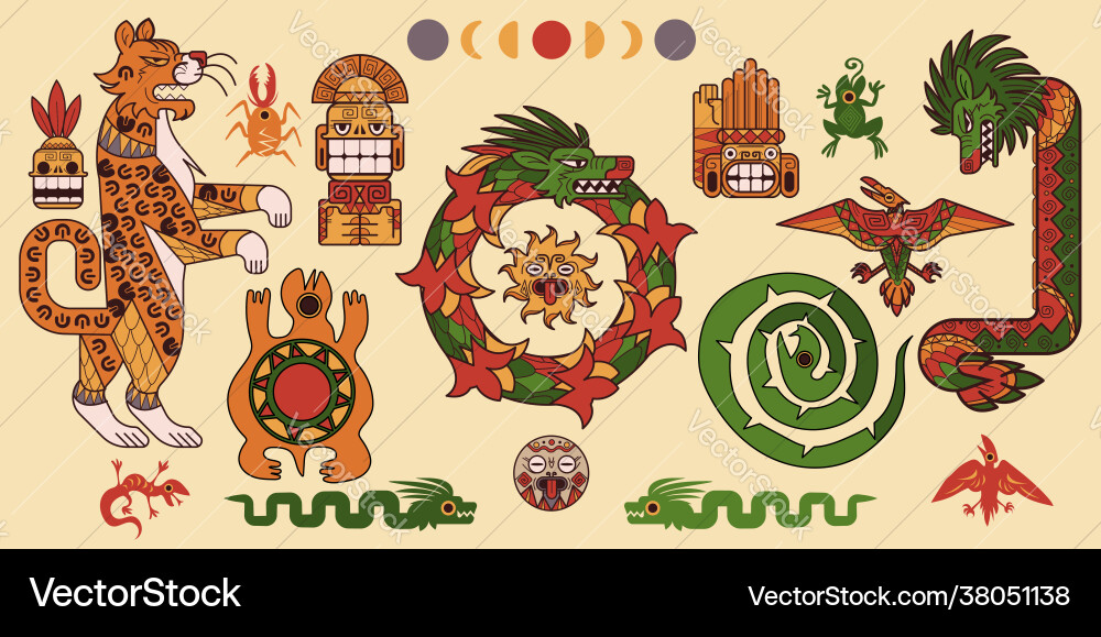 Mayan Aztec Tribal Patterns Royalty Free Vector Image