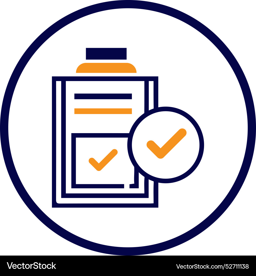 Notepad tick report checklist icon Royalty Free Vector Image