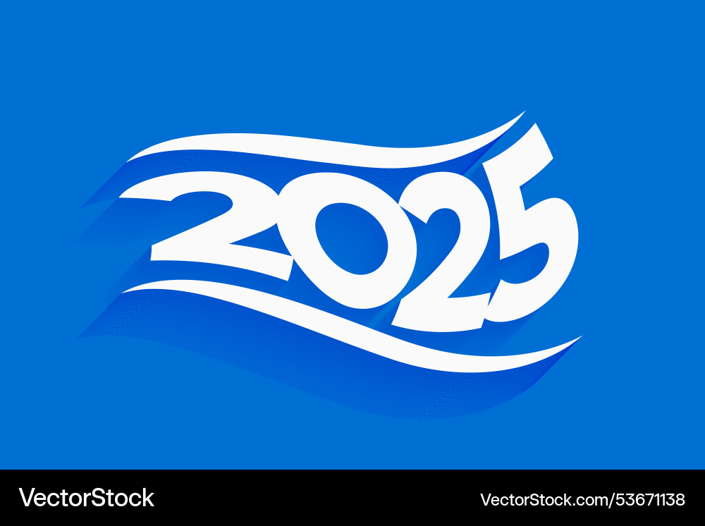 Stylish 2025 lettering new year background Vector Image
