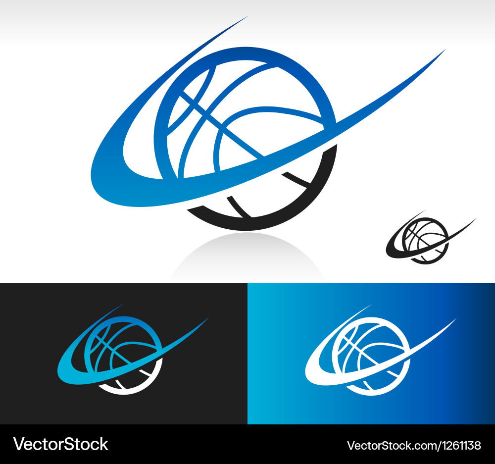 Swoosh basketball logo icon Royalty Free Vector Image