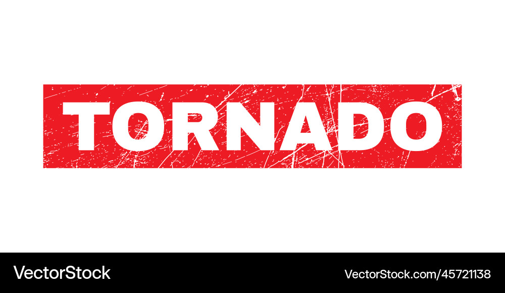 Tornado red rubber stamp over a white background Vector Image