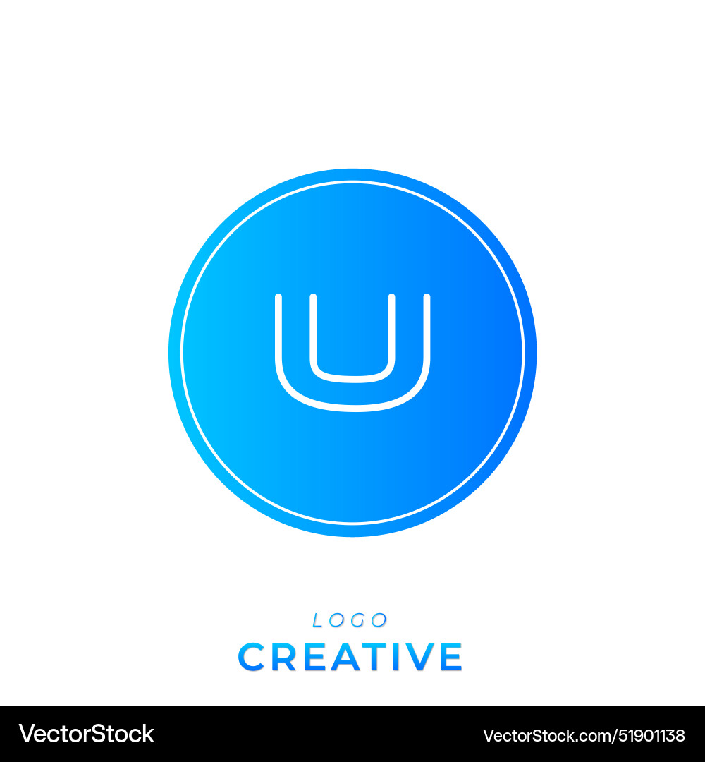 U creative logo design minimal class Royalty Free Vector