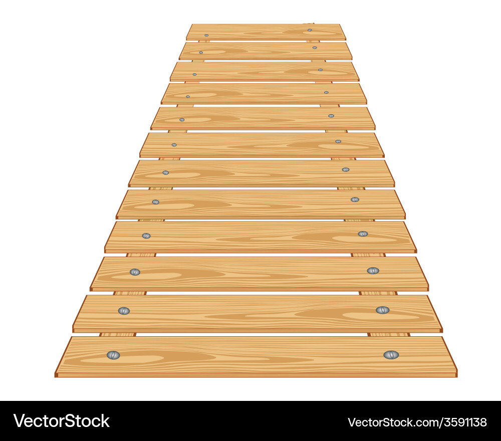Wooden bridge Royalty Free Vector Image - VectorStock