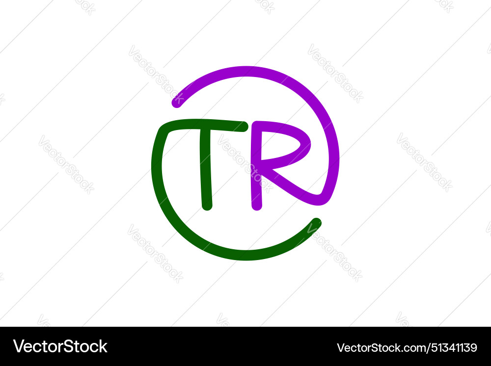 Abstract letter tr linked logo Royalty Free Vector Image